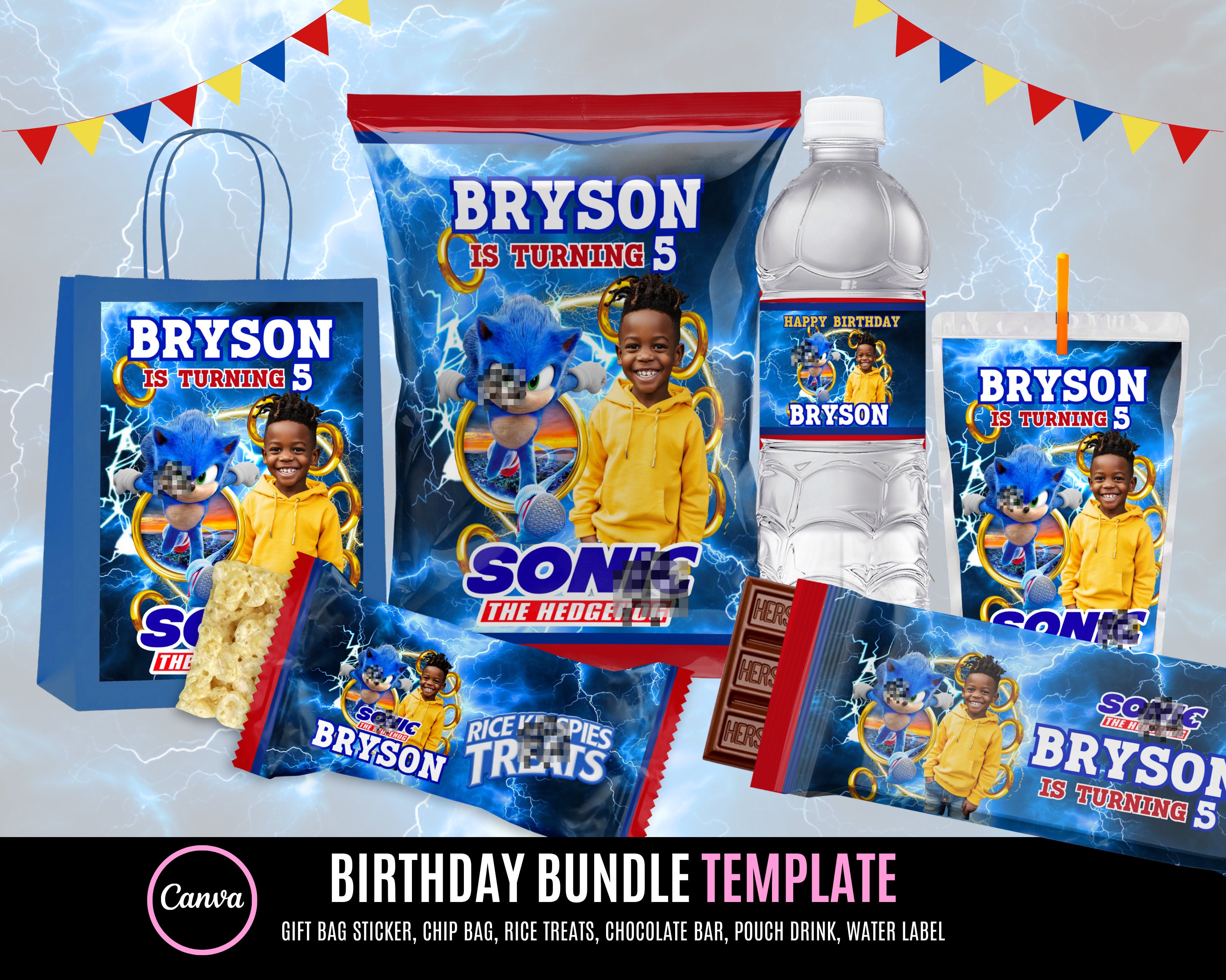 Character Birthday Digital Files, Birthday Party Favor Templates ...