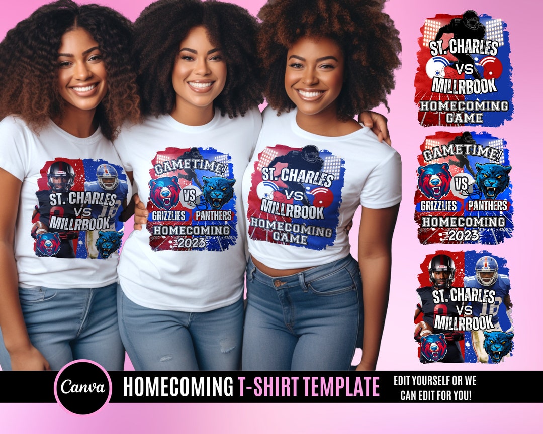 Homecoming Game Day Design File, COLORS EDITABLE, Editable in Canva, T ...