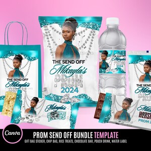 Prom Send off Treat Bundle, Teal, Prom Water Label, Prom Candy Bar ...