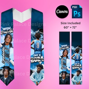2024 Graduation Bundle , Stole Sash Blue, Tshirt, Grad Fans, Editable ...