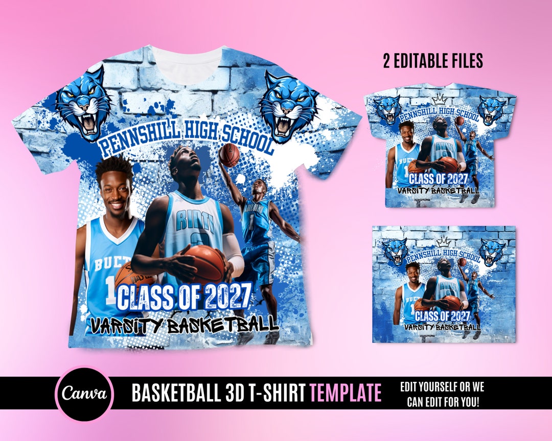 Basketball 3D Tee Shirt Design File, Game Day Design File, Editable in ...
