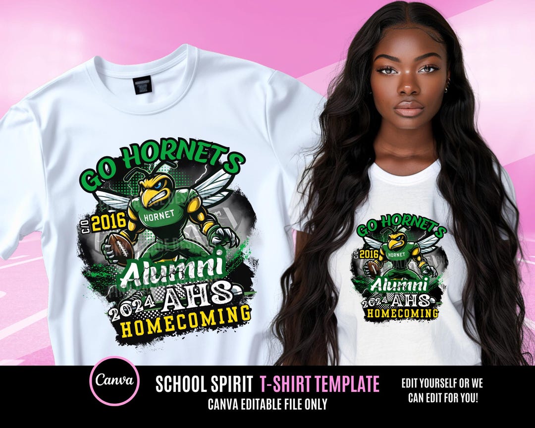 Hornet Homecoming Shirt, Alumni Football T Shirt Design, Editable in ...