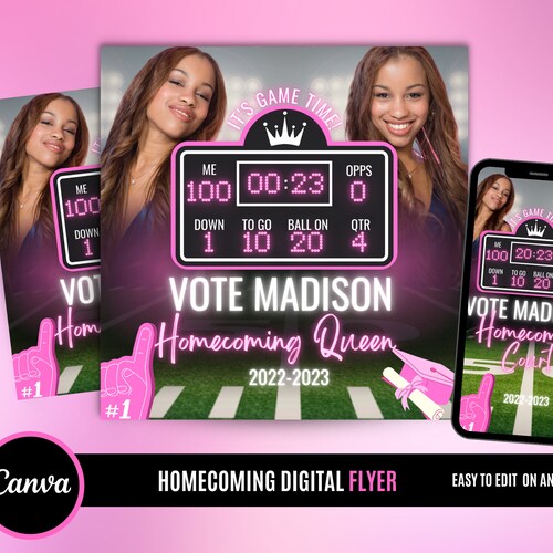 Homecoming Queen Flyer Homecoming Vote For Me Social Media Etsy