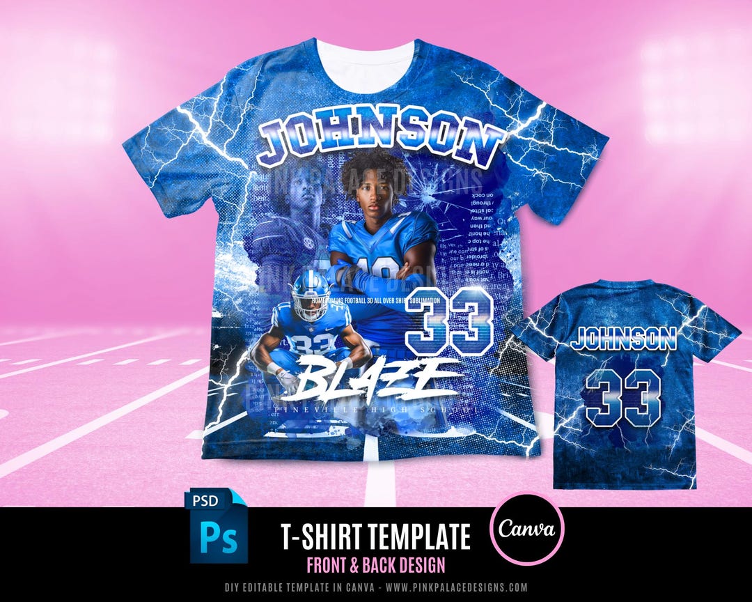 3d All Over Football Game Day Design Template, Football T Shirt Design ...