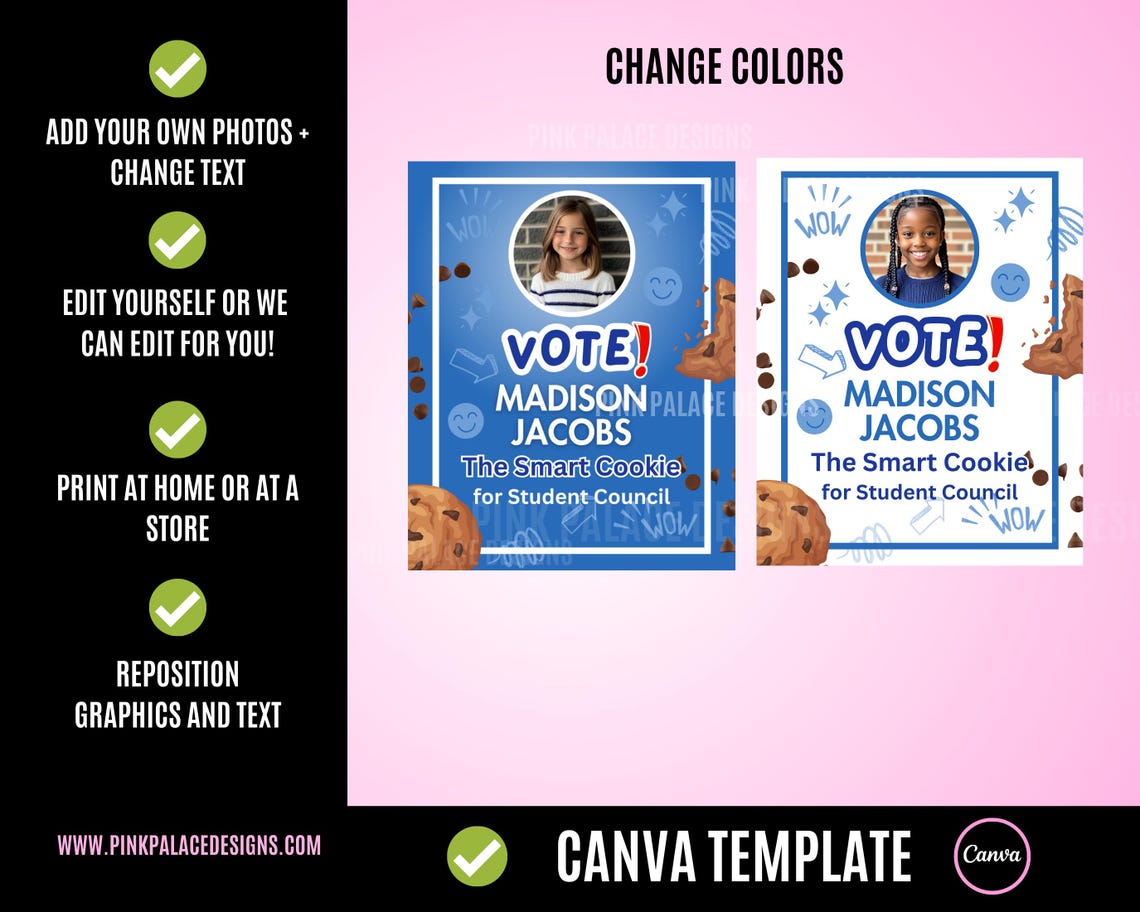 Sweet Cookie Vote Poster Homecoming Queen Poster Sign, Class President ...