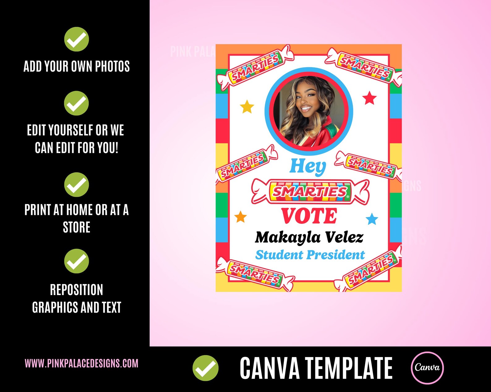 Smartie Campaign Poster, Student Elections Poster , Class Treasurer ...