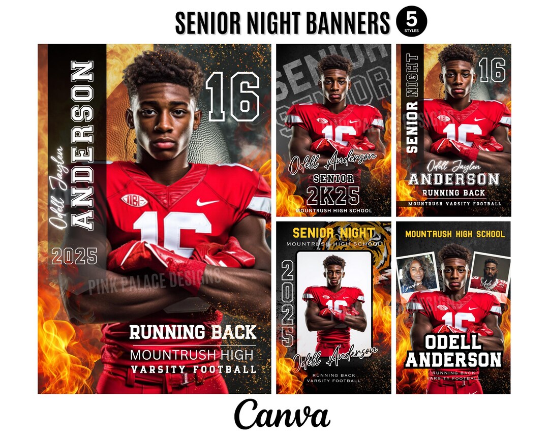 Senior Night Poster, Football Game Day Poster Template, CANVA, T Shirt ...