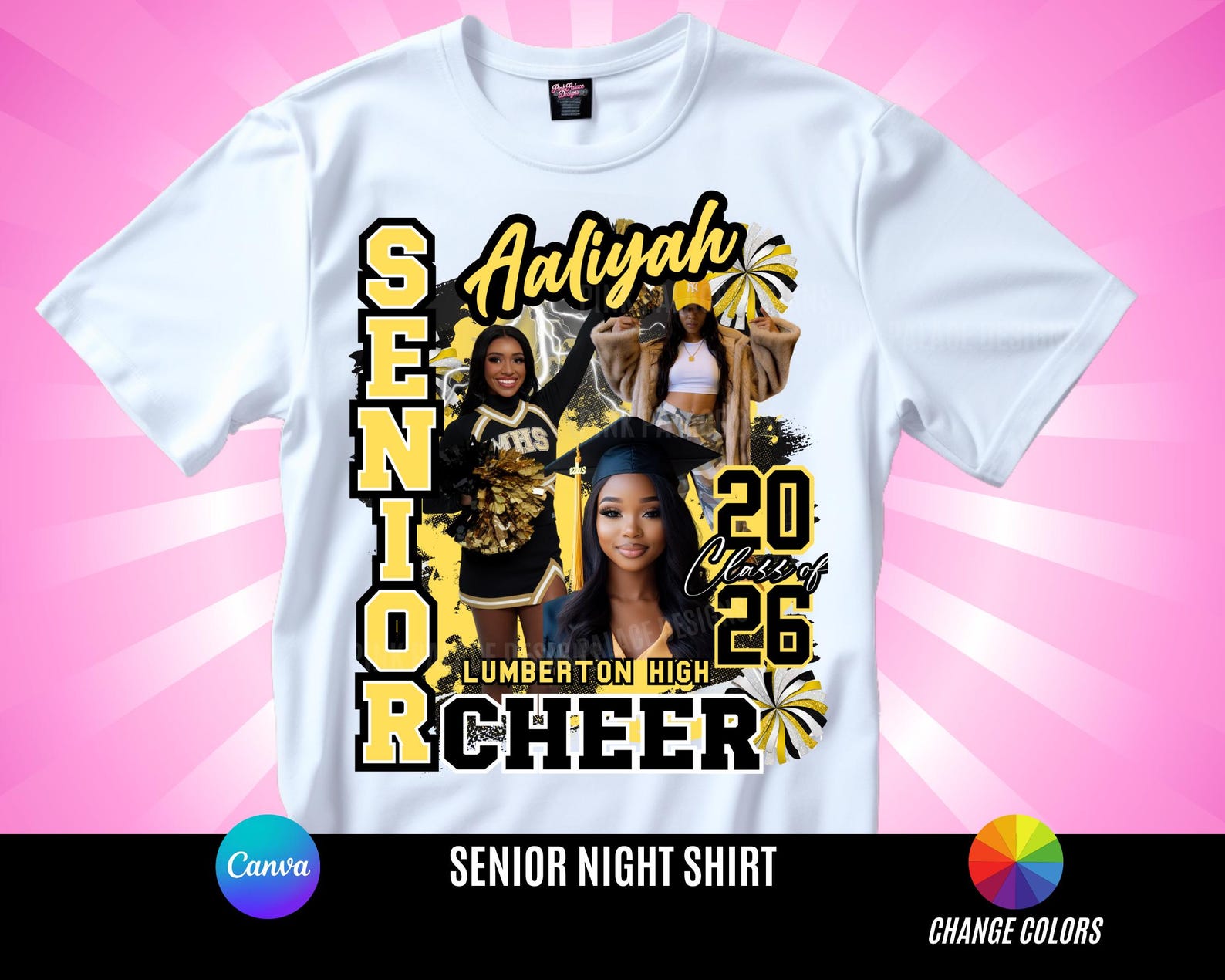 Senior Night Cheerleader, Cheer Shirt, Homecoming ,shirt, Football T ...
