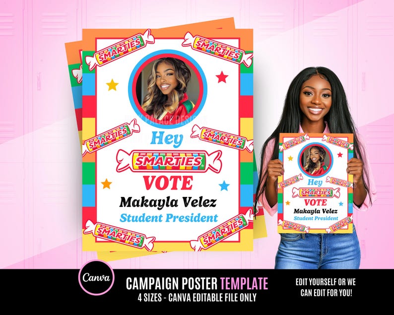 Smartie Campaign Poster, Student Elections Poster , Class Treasurer ...