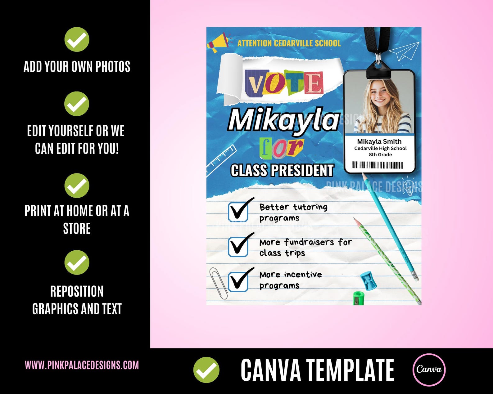 School Campaign Poster, Student Elections Poster , Class Treasurer ...