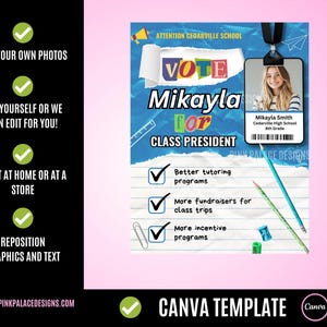 School Campaign Poster, Student Elections Poster , Class Treasurer ...