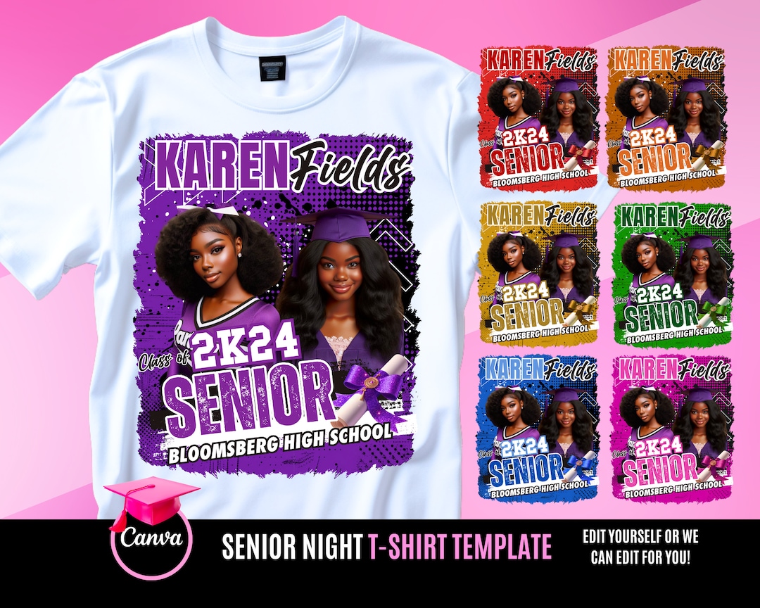 Senior Night Tshirt Design File, Senior Night, Editable in Canva, T ...
