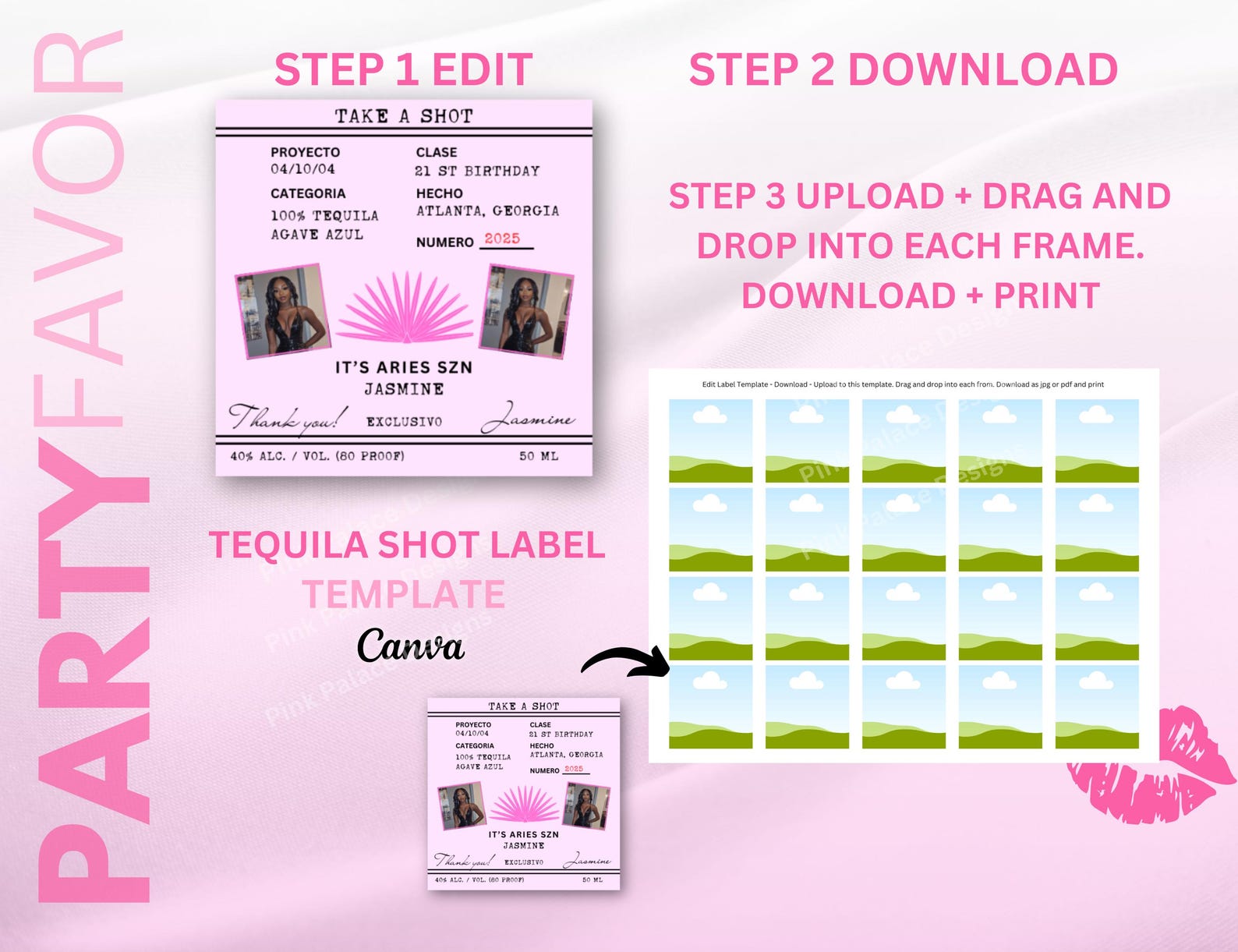 Tequila Shot Labels | Birthday Party Favor | Bachelorette Favor ...