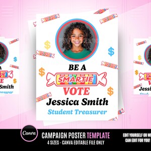 SMARTIE Student Council Poster, Class Treasurer, Class President, Class ...