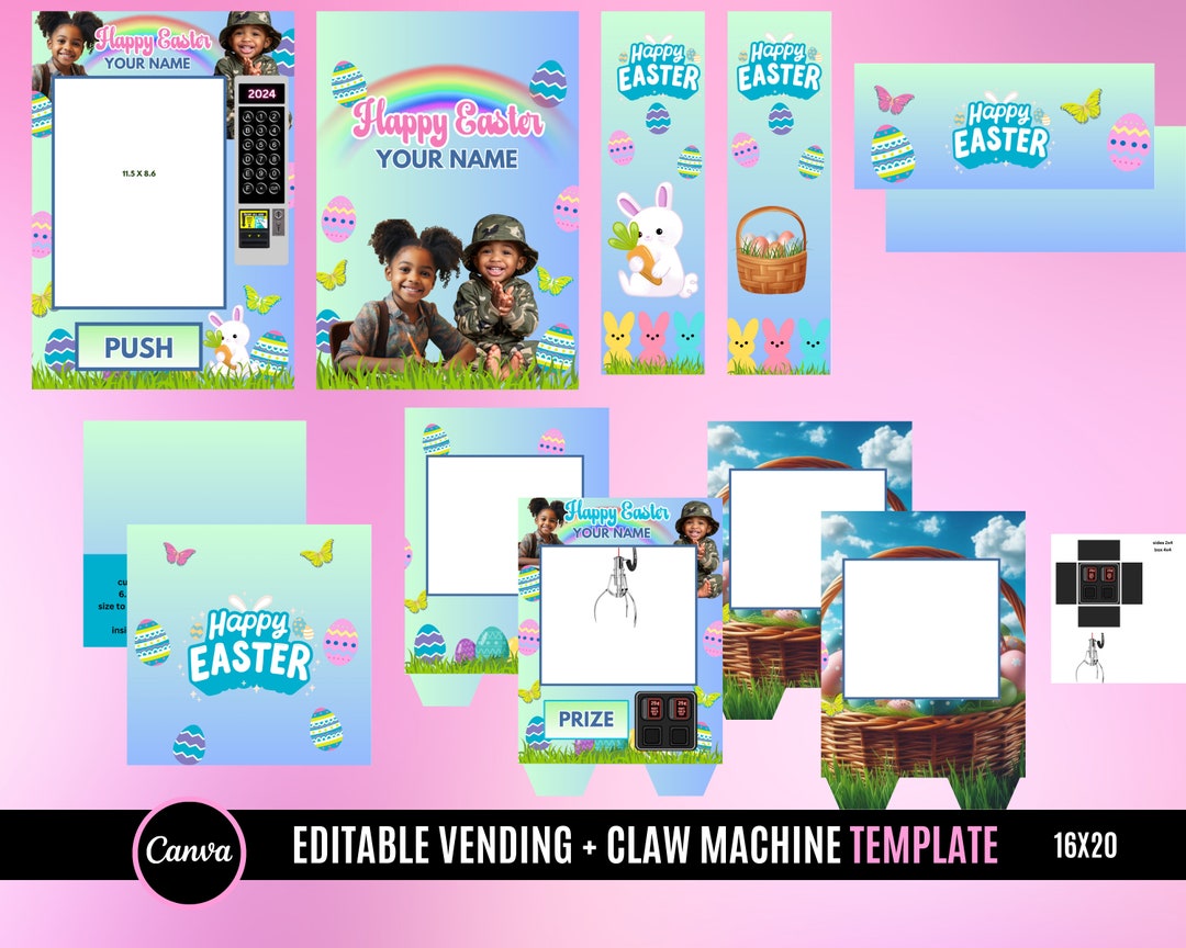 Easter Vending Machine Template, Birthday Gift, Graduation Crafts ...
