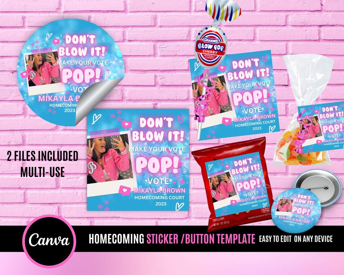 Don't Blow It Make Those Votes Pop Printable Blow X Pop - Etsy