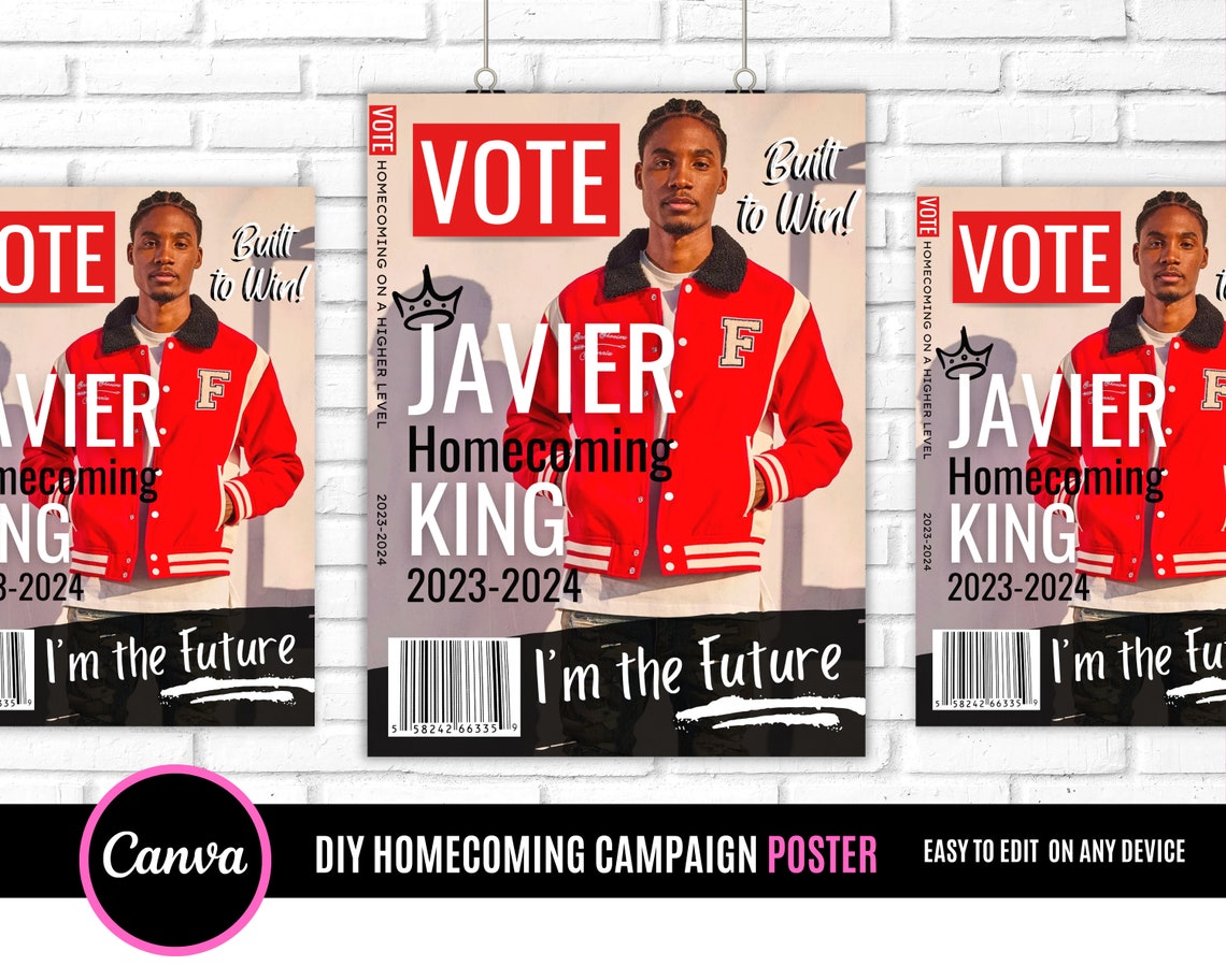 Homecoming King, Homecoming Prince Magazine Styled Poster, Class ...