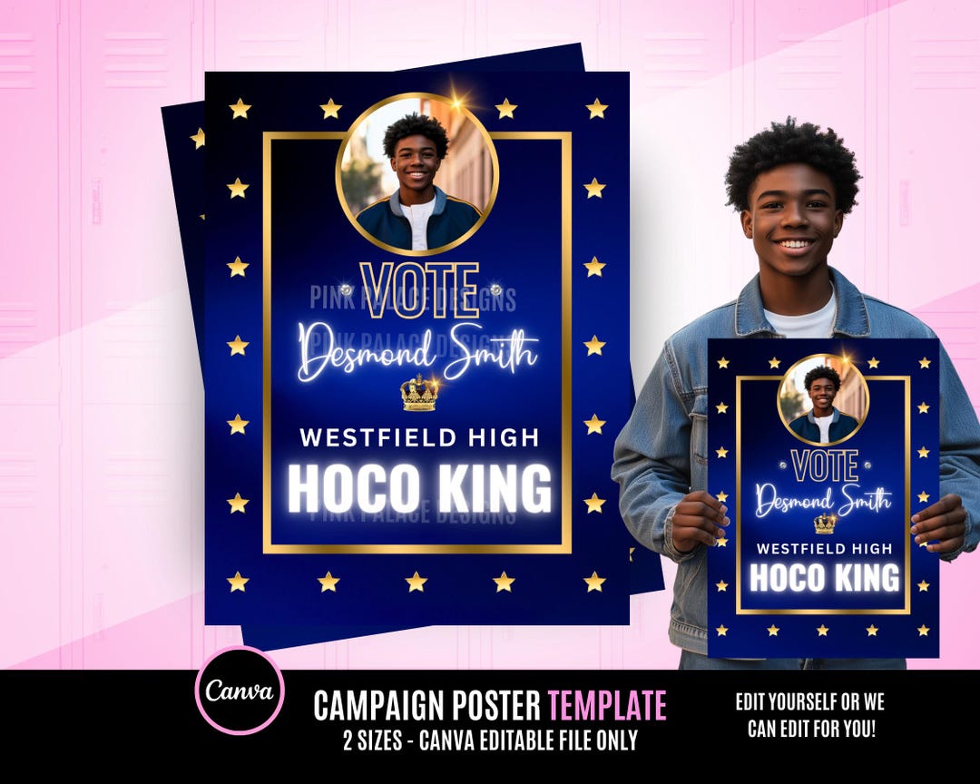 Homecoming King Poster, Prom King Poster, Edit With Canva - Etsy