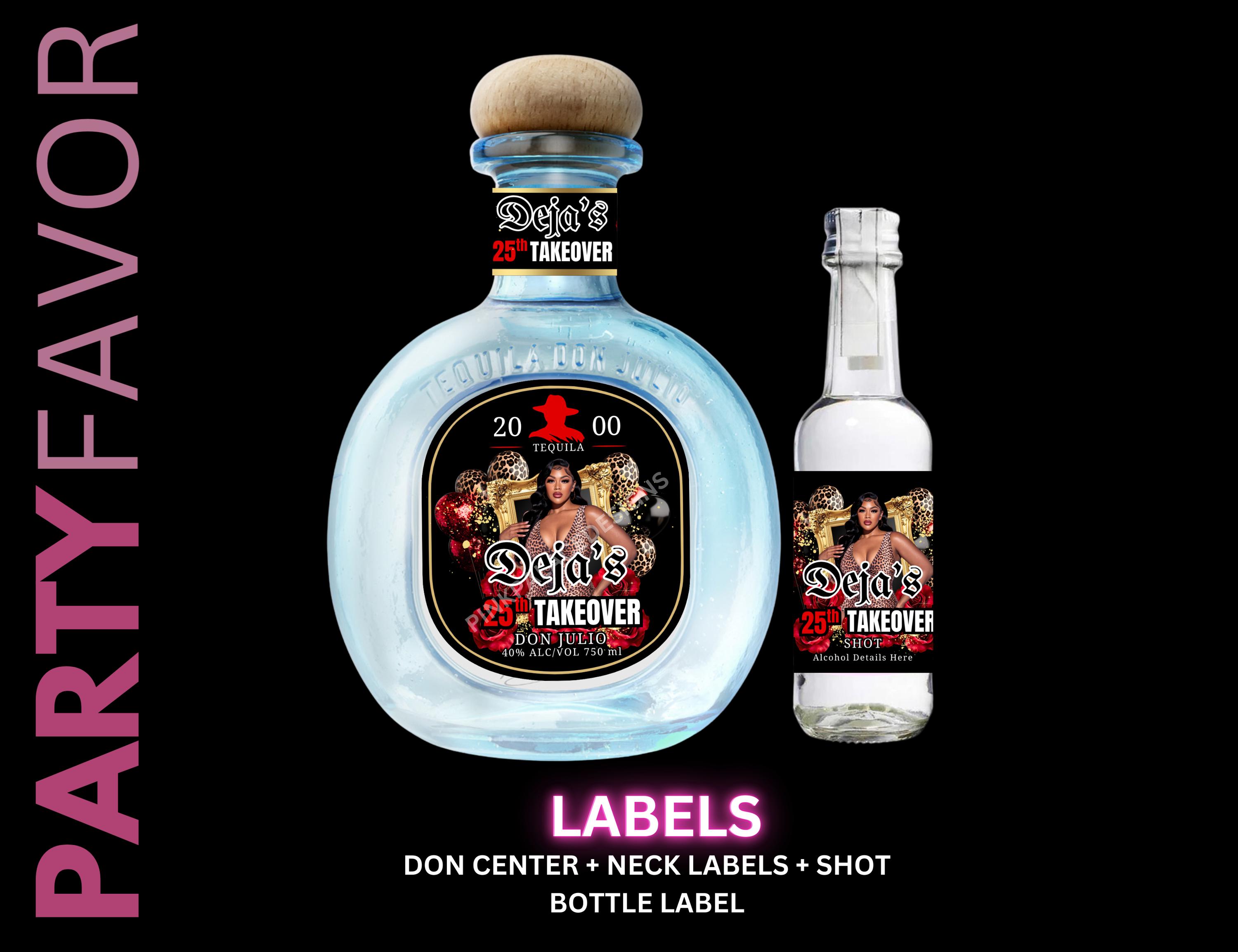 Don Julio Bottle Label Template: Editable Shot Bottle Sticker (canva ...