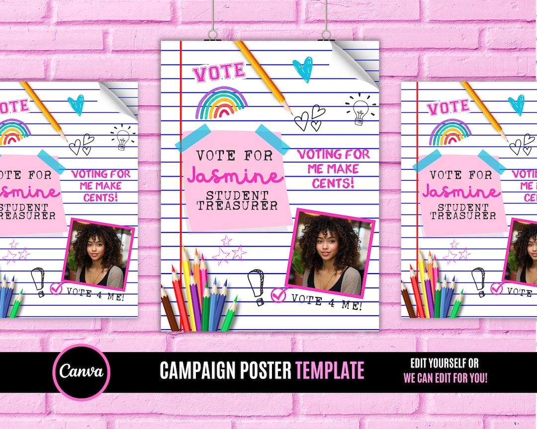 Campaign Poster, Vote Poster, Homecoming Poster, Class Treasurer, Class ...