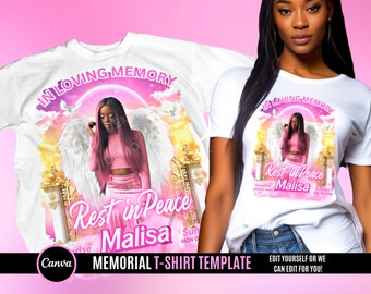 Memorial T Shirt Design, Editable in Canva, in Loving Memory T Shirt ...