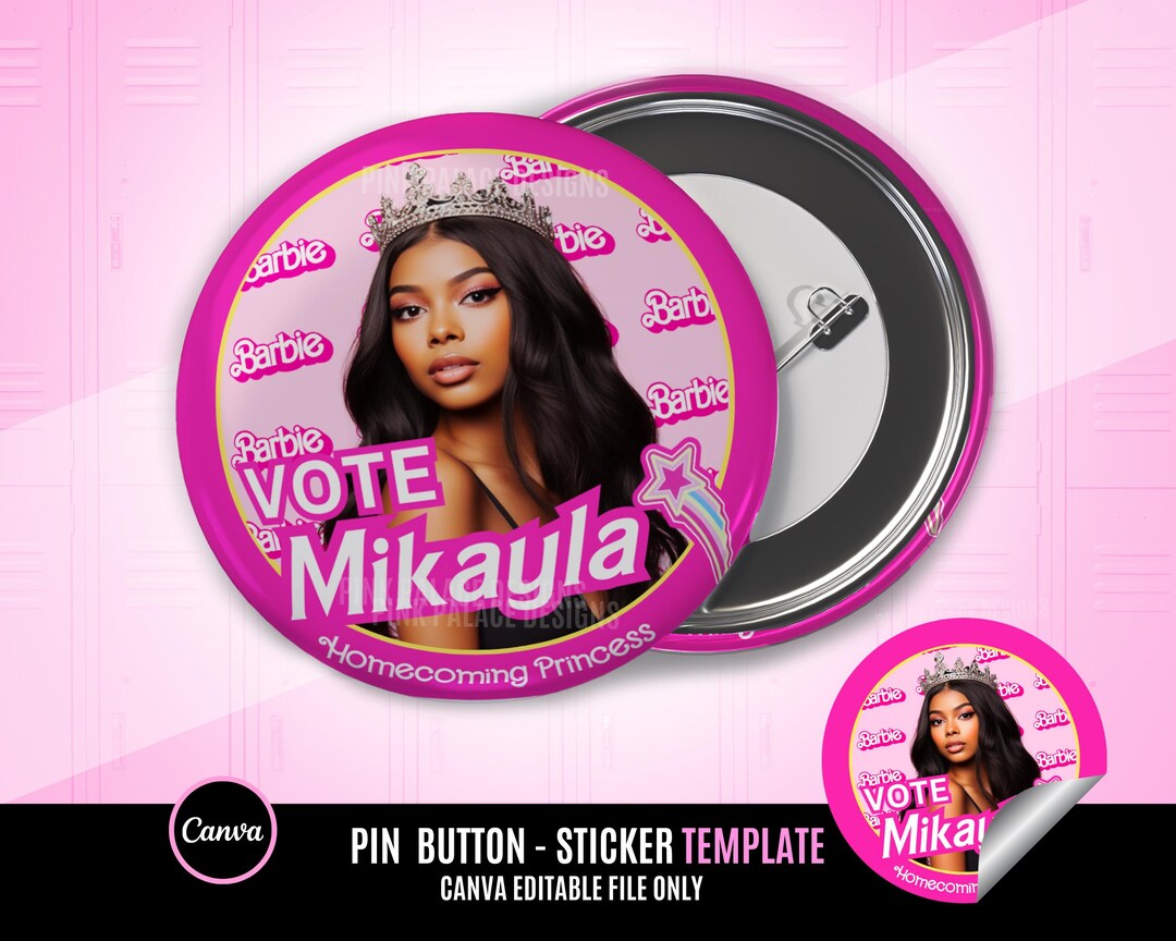 Pinback Button, Vote Homecoming Queen, Class Campaign Sticker, Pin ...