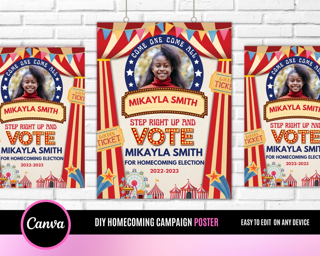 Circus Campaign Poster, Student Council Poster, Elections, Homecoming ...