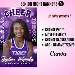 Cheer Banner | Senior Night Banner | Cheerleading Poster | Senior ...