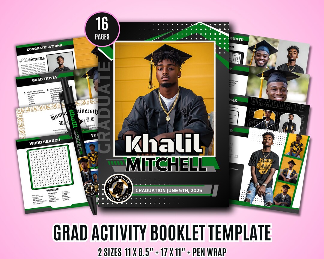 Graduation Booklet Template | Graduation Activity Book | Graduation ...