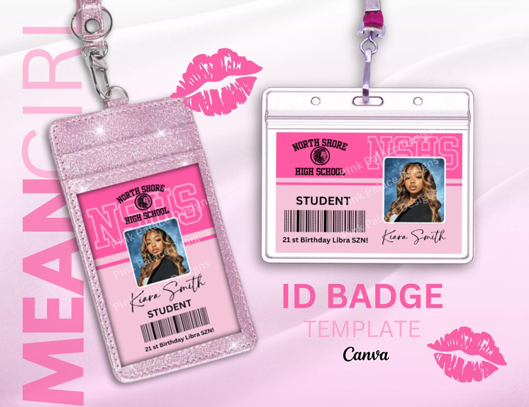 Meangirl ID Badge | Birthday Party Favor | Bachelorette ID Badge | Girl ...