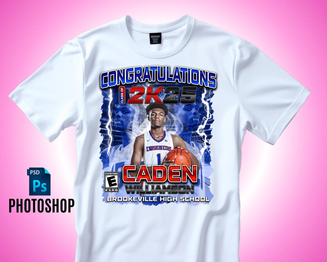 Graduation Shirt Template, 2K25 Blue or Any Color, Editable in Canva ...