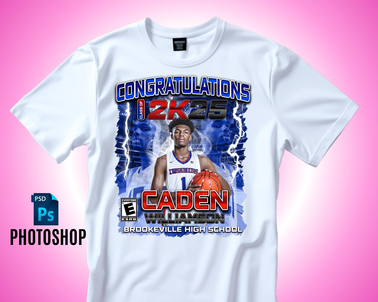 Graduation Shirt Template, 2K25 Blue or Any Color, Editable in Canva ...