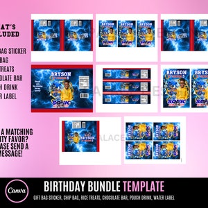 Character Birthday Digital Files, Birthday Party Favor Templates ...