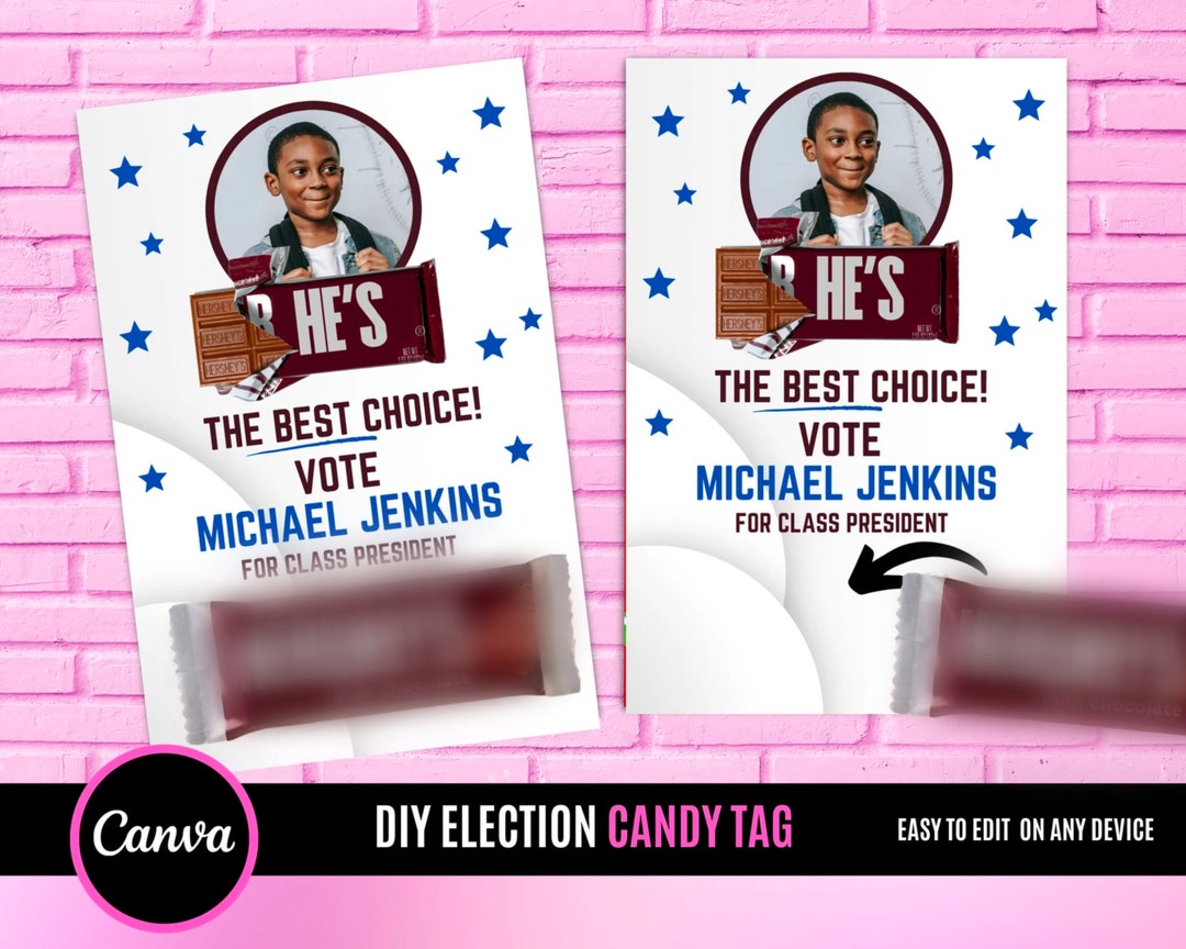 Chocolate Candy Tag, Election Campaign Voting Cards, Vote for Me ...
