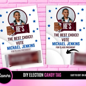 Chocolate Candy Tag, Election Campaign Voting Cards, Vote for Me ...