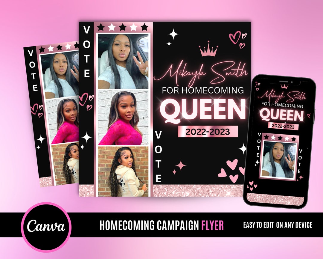 Vote Homecoming Queen , Homecoming Flyer, Class Campaign Flyer, High ...