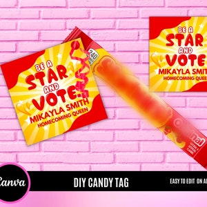 Star Burst Candy Tag, Candy Tag, Homecoming Candy Tag, All Words ...