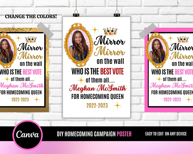 Homecoming Queen Poster Student Council Poster Mirror Mirror - Etsy