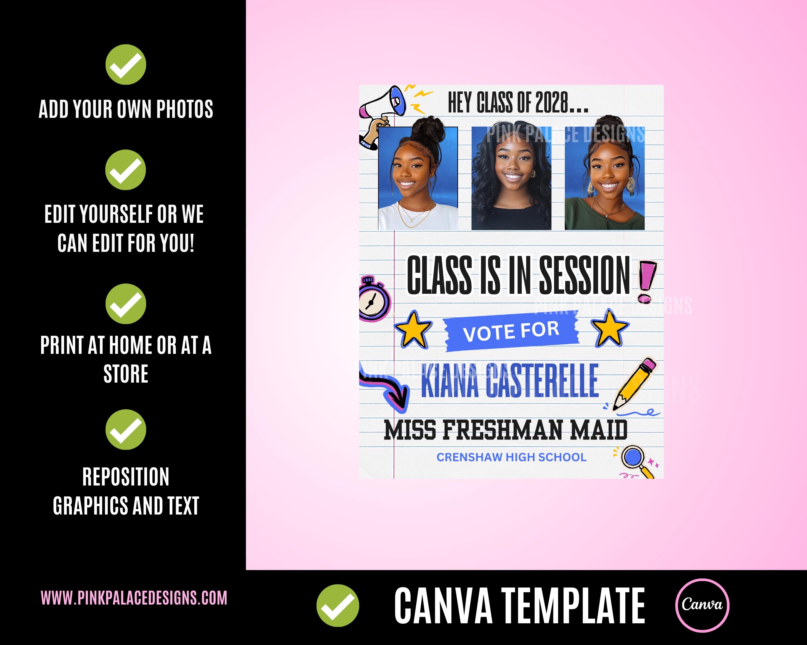 Class in Session Campaign Poster, Student Elections Poster , Class ...