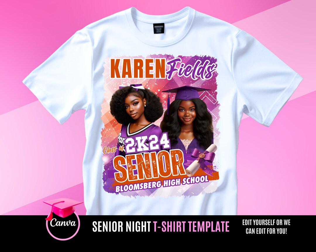 Senior Night Tshirt Design File, Senior Night, Editable in Canva, T ...