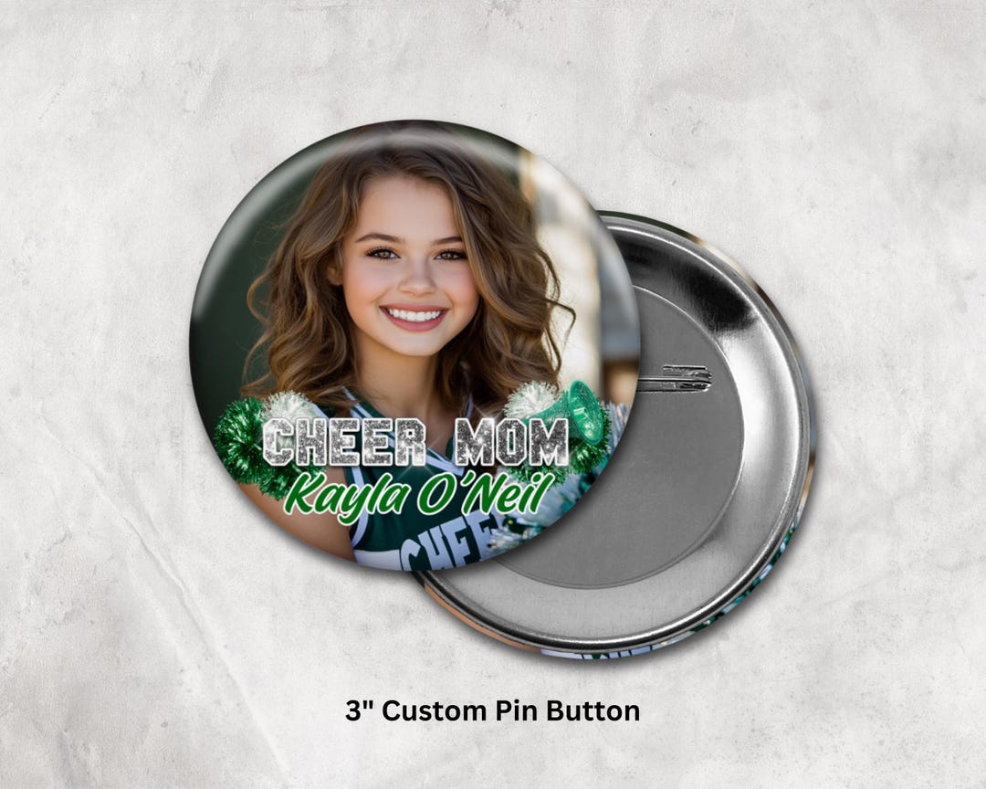 Cheer Button, Sports Team Pin Buttons, School Spirit Week, Homecoming ...