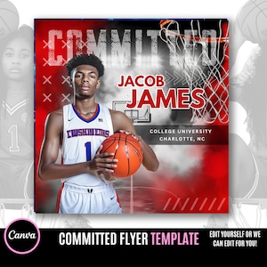 Basketball College Committed Flyer, Graduation Flyer, Sports Flyer ...