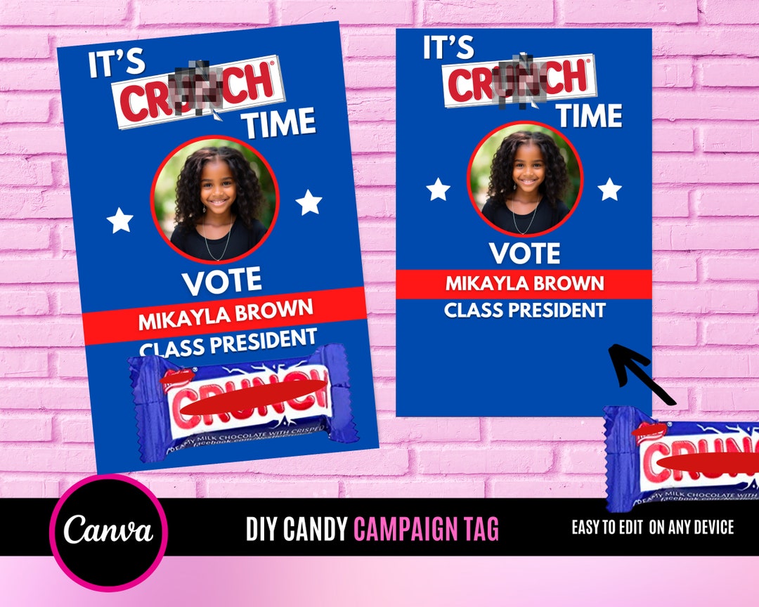 Crunchy Candy Tag, Election Campaign Voting Cards, Vote for Me ...