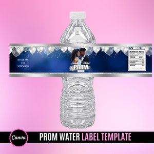 Prom Send off Water Bottle Labels | Water Labels | Prom Night Event ...