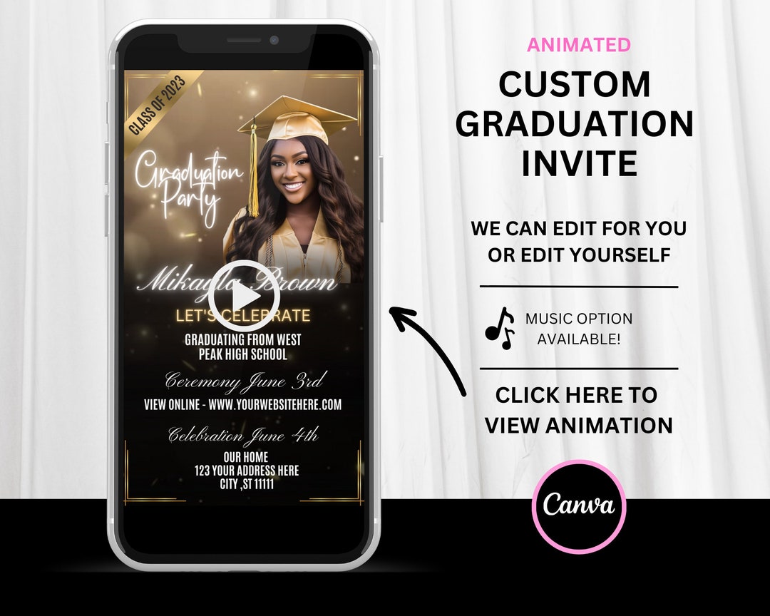 Animated Graduation Invitation, Graduation Invitation is Edit for You ...