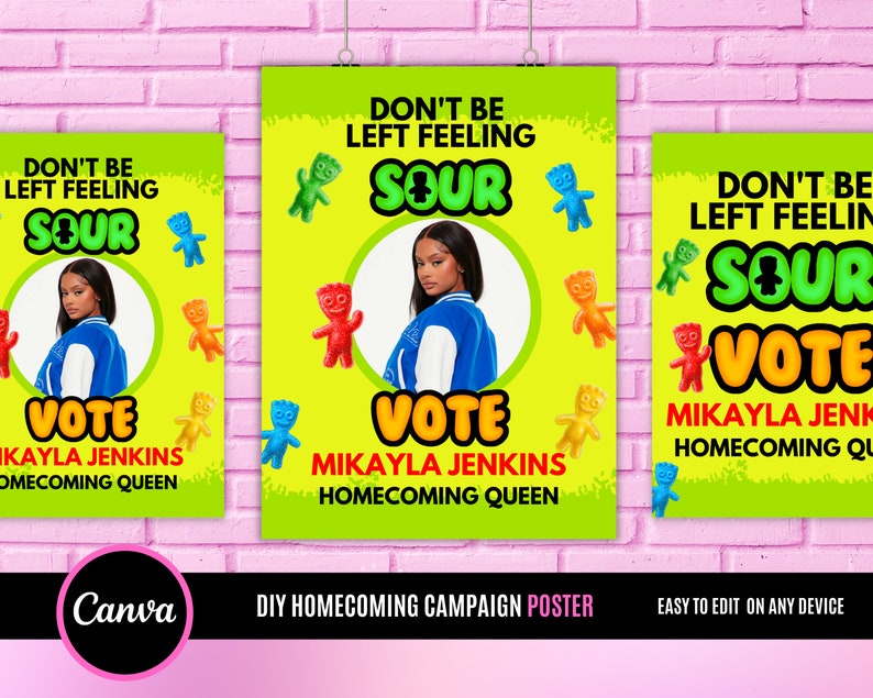 Dont Be Sour Homecoming Queen Poster Sign Class Campaign - Etsy
