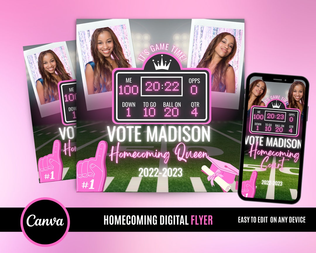 Vote Homecoming Queen Social Media Flyer Class Campaign Flyer High