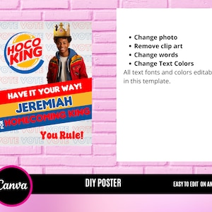 HOCO KING Poster, Student Council Poster,homecoming Poster, Class ...