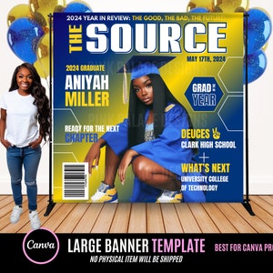 Graduation Banner Template, Editable in Canva , Graduation Backdrop ...