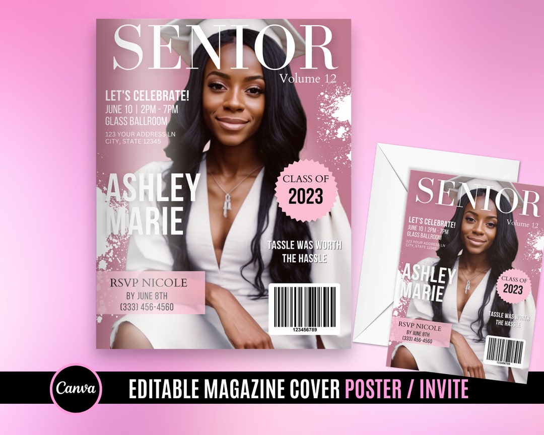Graduation Invitation, Magazine Cover Prom, Homecoming, Resizing Please ...